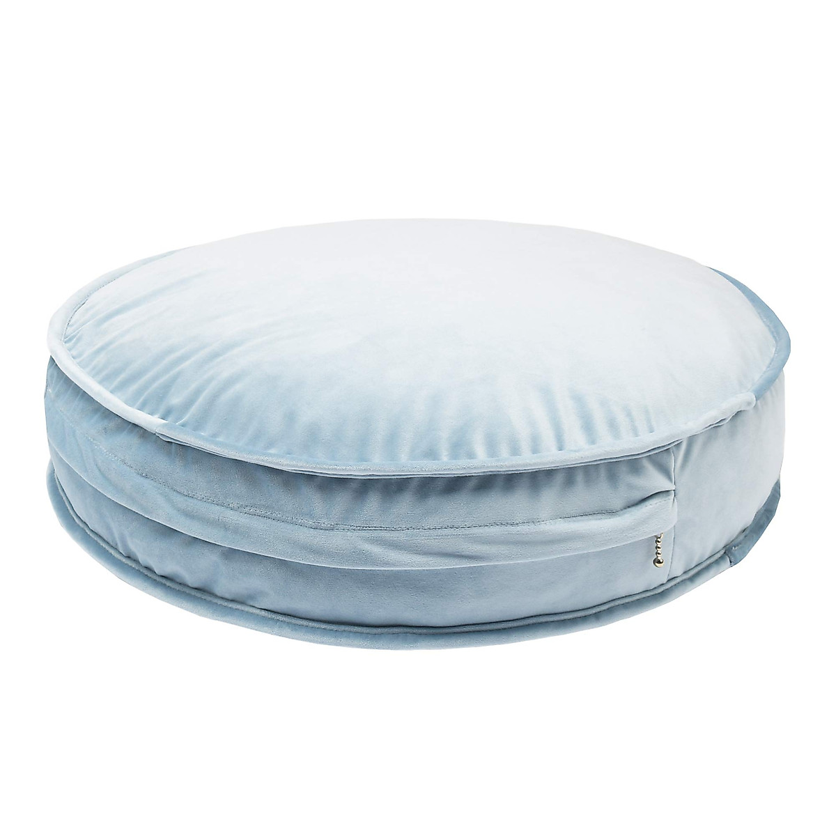 YIUOR Velvet Floor Pillows Round Chair Cushion Couch Throw Pillow Soft Pouf Seat Mattress Bean Bag for Reading Nook Play Room (19.7IN, Baby Blue)