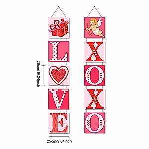 10Pack Valentine's Day Party Banners Valentine's Day Welcome Paper Door Sign Porch Sign Love XOXO Cutouts for Valentine's day Party Decorations Supplies