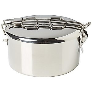 Zebra Stainless Steel Food Box and Pan with Snap on Lid, 14cm, Silver