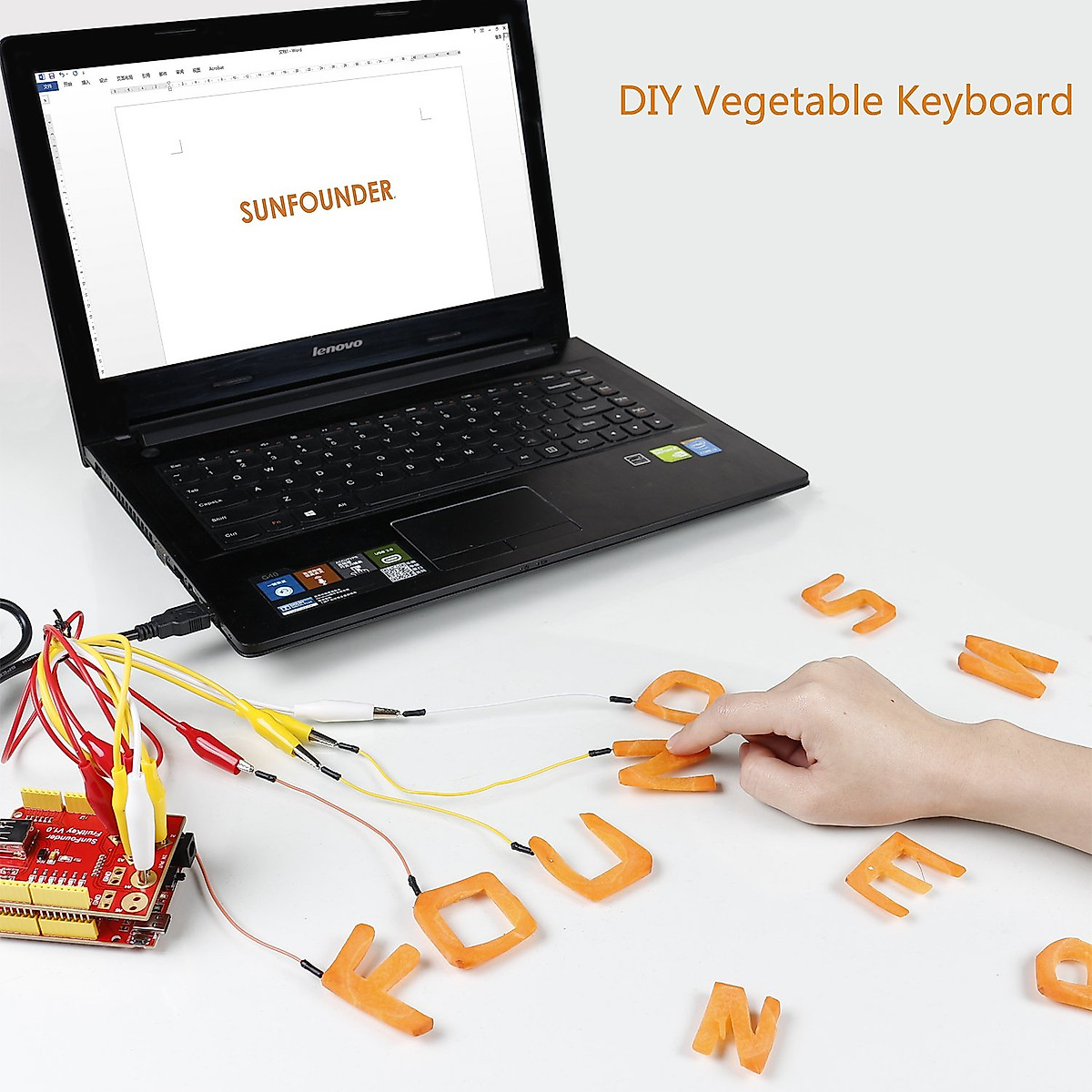 SunFounder FruitKey USB Keyboard DIY Starter Kit Gamepad Control Handle DIY Computer Keyboard, Worked with PC Mac OS X Raspberry Pi for Arduino Uno R3 Leonardo