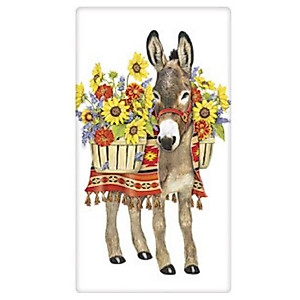 Mary Lake Thompson BT331 Donkey Sunflower Cotton Flour Sack Kitchen Towel
