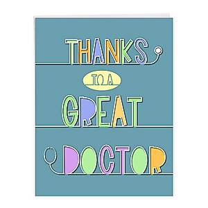NobleWorks - Jumbo Thank You Card for Nurse and Doctor (8.5 x 11 Inch) - Big Gratitude Greeting Card with Envelope, Health Care Worker - Doctor Gratitude J9151TYG