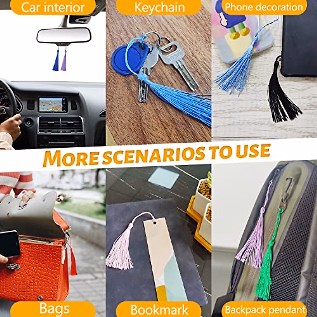 TORMEN 25 Pcs Bookmark Tassels, 5 inch Handmade Silky Soft Tassels with Cord Loops for Keychain Jewelry Making, Graduation, Sewing, DIY Craft (Blue