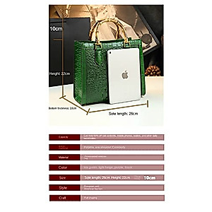 DDQYYSPP Crocodile Pattern Leather Women's Bag Bamboo Top-Handle Satchel Handbags Portable Tote Bag Shoulder Messenger Bags
