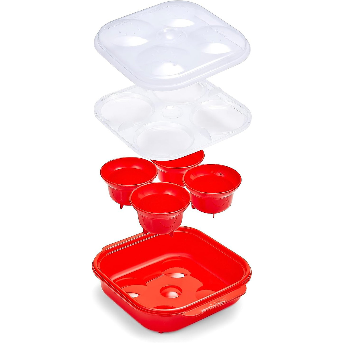 Decor Microsafe Egg Poacher One Size Red