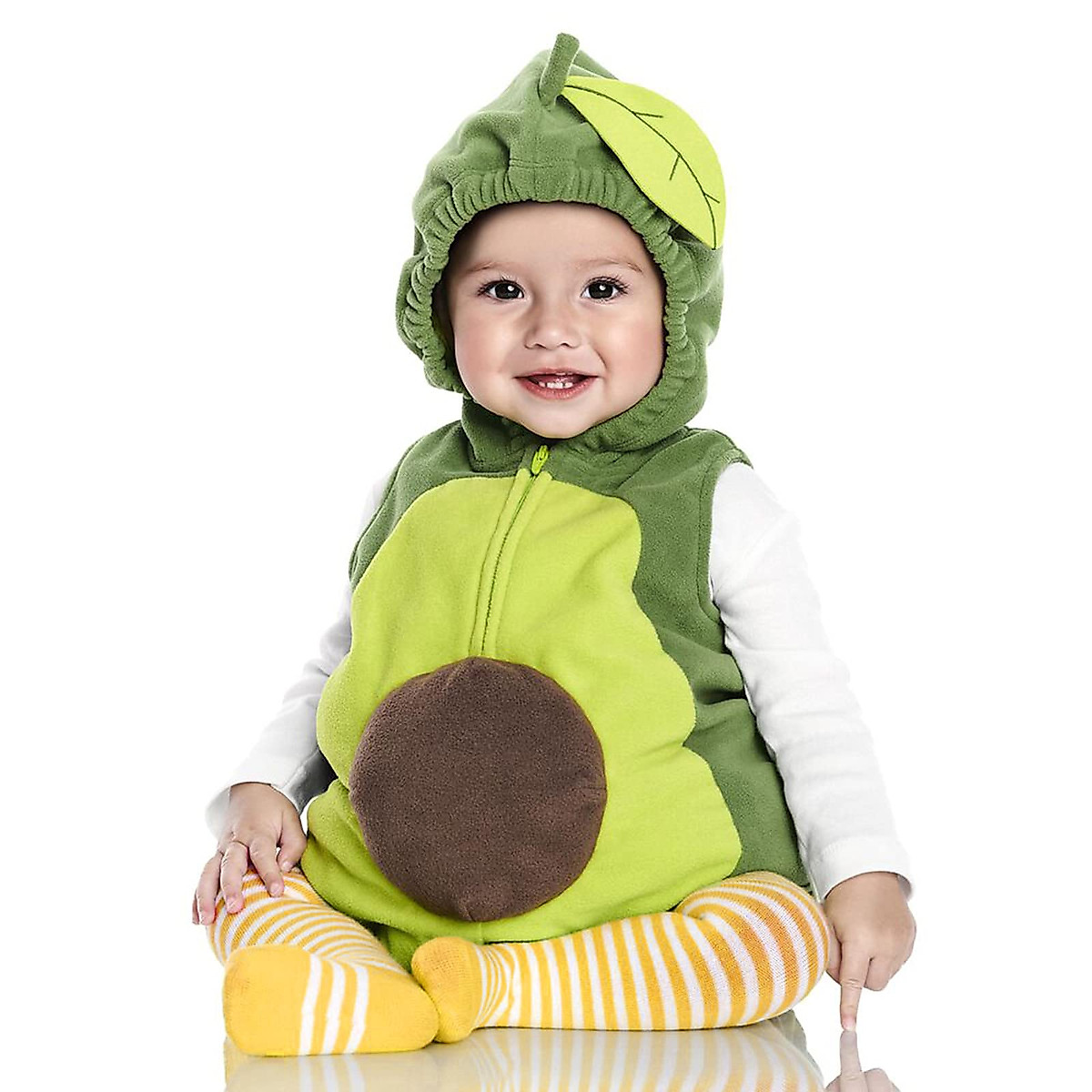 VISGOGO Toddler Infant Baby Boy Girl Avocado Pineapple Fruit Fancy Costume Hooded Romper Jumpsuit Legging 2Pcs Outfit (Green, 18-24 Months)