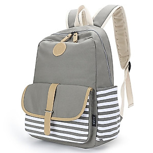 IMYTH Classical School Backpack for girls teen, Large Capacity Canvas laptop bag with YKK zipper fit 15.6 inch