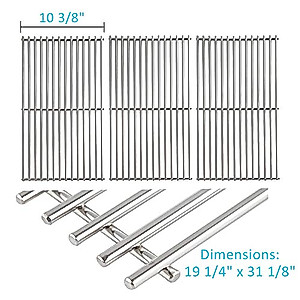 BBQration Stainless Steel Repair Kit Replacement Parts for Nexgrill 720-0025, 720-0234, 720-0289, Charmglow 720-0234, 720-0289, Kirkland 720-0025 Grill Burner Tube, Heat Plates and Cooking Grates