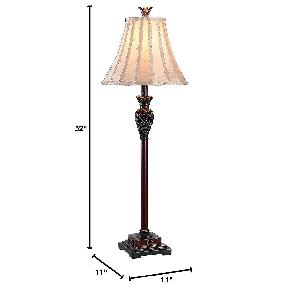Kenroy Home 20181GR Iron Lace Floor Lamp with Golden Ruby Finish, Classic Style, 62.75" Height, 18" Width, 18" Depth