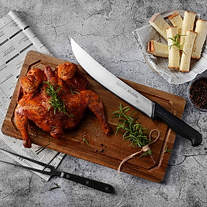 Richlin Butcher Knife,10-Inch Chef Knife Breaking Knife Steak Knife Cimiter Knives,Ultra Sharp Kitchen Knife Made of High Carbon Stainless Steel(Black)