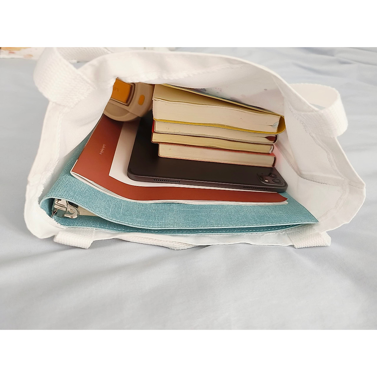 Cute Canvas Tote Bag for Women with Dog Design, Reusable Book Tote Lightweight Shopping Bag for Work Picnic Beach