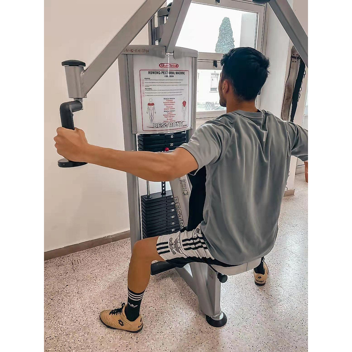 frueo Men's 3 Pack Gym Shirts Quick Dry Moisture Wicking Short Sleeve Mesh Athletic T-Shirts,Black Gray Green,S