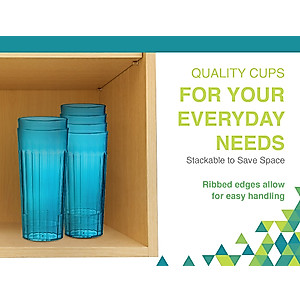 Arrow Home Products 6 oz Rainbow Plastic Tumblers, Set of 6 - Made in the USA, BPA Free Plastic - Break-Resistant Plastic Drinking Glasses for Indoor & Outdoor Use - Dishwasher Safe, Assorted Colors