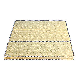 Tatami Tri-fold Mattress, Thick 3e Coconut Palm Mattress Pad Orthopedic Coir Sleeping Mat Firm Feel Quiet Guest Bed Floor Mat-Gold 150x200cm(59x79inch)