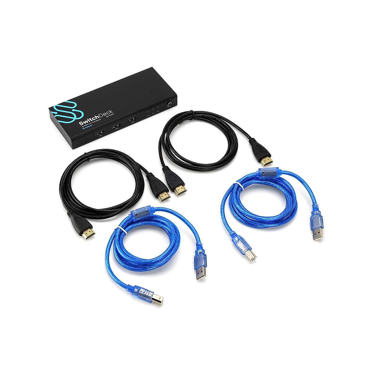 SwitchDeck 4K HDMI KVM Switch by Sewell, Switch Easily Between Two PCs/Macs/Gaming Consoles (SW-33054)