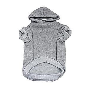 ESA (Emotional Support Animal) Pullover Fleece Lined Dog Hoodie (Grey Hooded Sweatshirt)