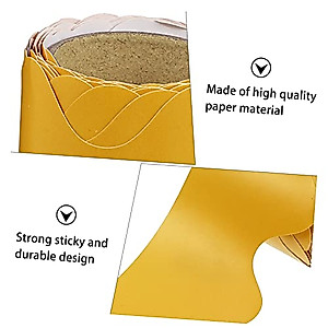 STOBOK Border Decorative Paper Yellow Suit Framed Cork Board Christmas Stickers Display Board Borders Self Adhesive Borders for Display Boards Piping Office Yellow Paper Jam Note