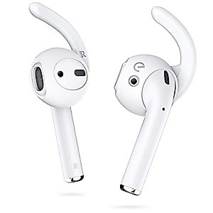 KeyBudz EarBuddyz 2.0 Ear Hooks and Covers Accessories Compatible with Apple AirPods or EarPods Headphones/Earphones/ Earbuds (3 Pairs) (Clear)