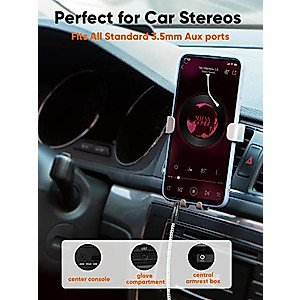 CableCreation Aux Cord Male to Male,3.5 mm Audio Cable for Car(1.5ft/0.45m,18inch), 1/8 Input Auxiliary Cable for Headphones, Car/Home Stereo, Speaker,and More(with Aux Port),Black.