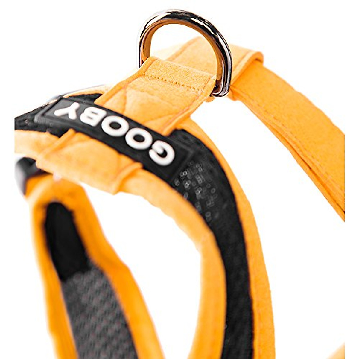 Gooby - Active X Head-in Harness, Choke Free Small Dog Harness with Synthetic Lambskin Soft Strap, Orange, Large