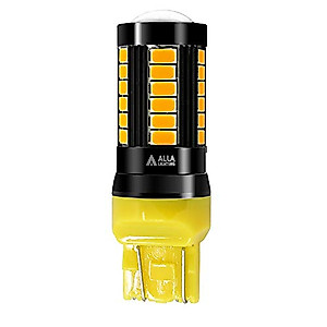 Alla Lighting 2800lm 7440 7443 LED Turn Signal Lights Bulbs, Amber Yellow T20 7440NA 7444NA 7442NAK WY21W 7443NA 992 Blinker Lamps Replacement Xtreme Super Bright 12V 5730 33-SMD Dual Filament