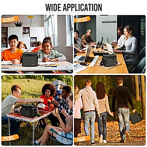 BALEINE 20 Can Large Lunch Bag, Insulated Lunch Bag for Men, Large Leakproof Cooler Bag with Adjustable Shoulder Strap for Office Work Picnic, Freezable Lunch Box for Men Women (Large, Grey)