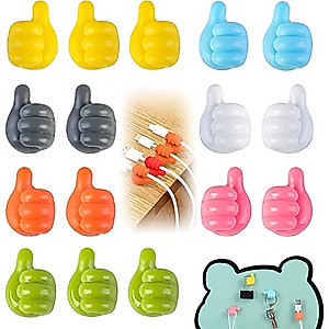 NENRTE Silicone Thumb Wall Hook - 2022 New 16 PCS Multi-Function Self-Adhesive Wall Decoration Hook for Cable Clip Key hat Makeup Brush, Home Office Wall Storage