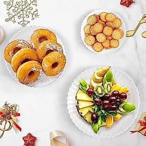 3 Tier White Plastic Cupcake Stand Serving Tray for Party & Birthday Decorations Tiered Serving Stand Dessert Stand Tray- Elegant Display Tower for Cupcakes, Desserts(1 Pack)