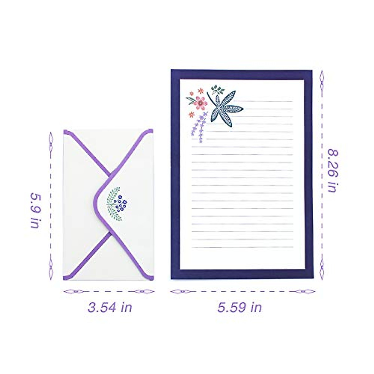 Stationary Paper and Envelopes Set, 90 PCS Stationary Set for Women Girls and Men Boys Cute Stationary Writing Stationery Paper with 30 Envelope - 60 Letter paper (8.27x5.71 inch) With Tape.