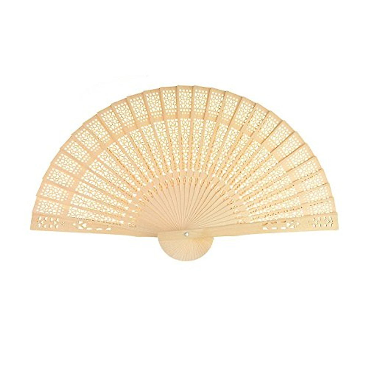 FORSUN Sandalwood Fan (Set of 50 pcs) - Baby Shower Gifts & Wedding Favors&Birthday Gifts&Christmas Gift