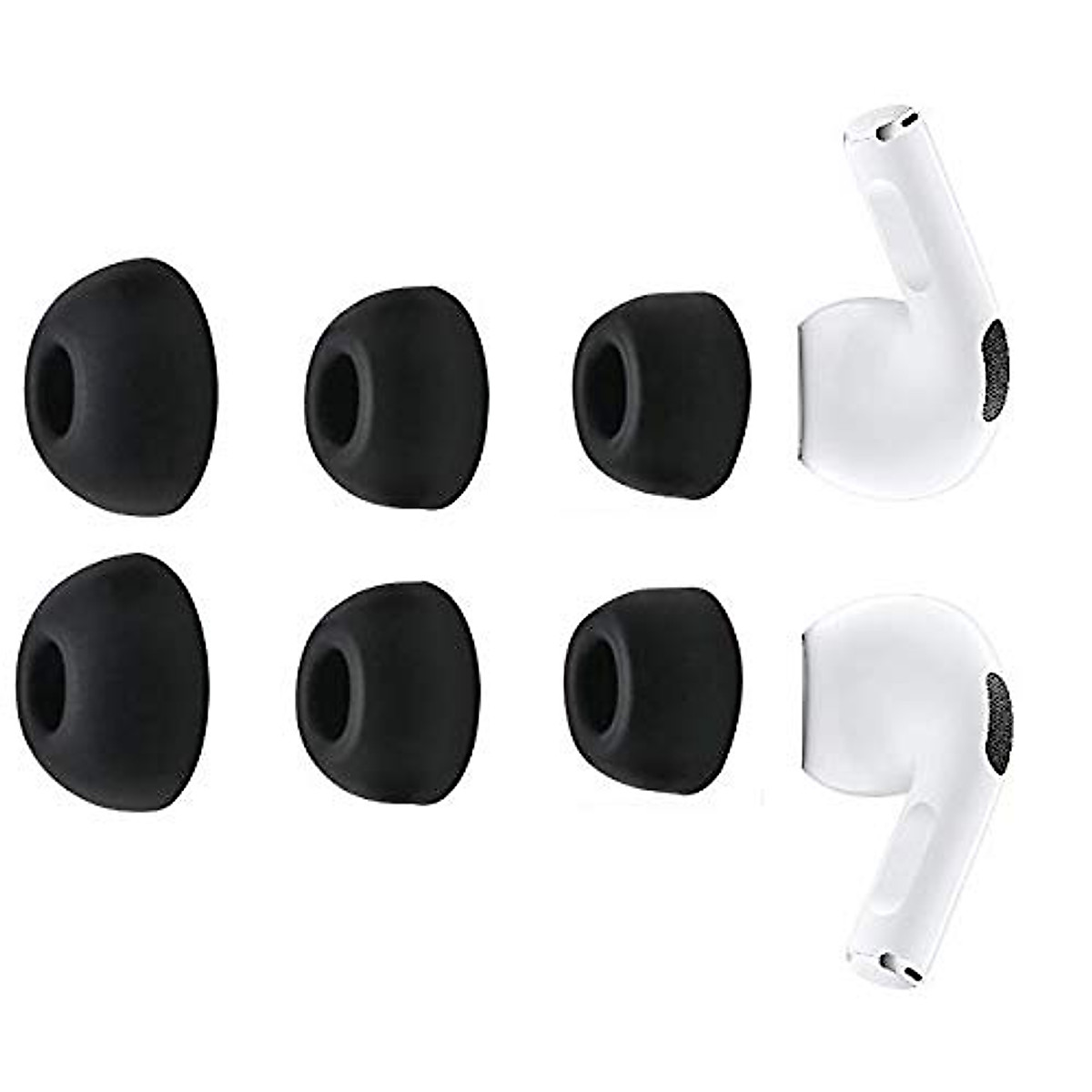 JNSA Eartips Earbuds Cover Earbuds Tips Ear Caps for AirPods Pro, S/M/L 3 Pairs, Black