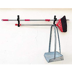 2 PCS Set Wide Pool Pole Hangers Heavy Duty Black Aluminium Holder Hooks with Screws Perfect Hook Holders for Swimming Pool,Telescopic Poles,Skimmers,Nets Brushes,Vacuum Hose,Garden Equipment Etc