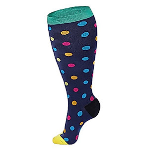 American Trends Plus Size Compression Socks for Women Circulation-Best Support for Sport Running Cycling Athletic 1 Pair Polka-Dot 4XL