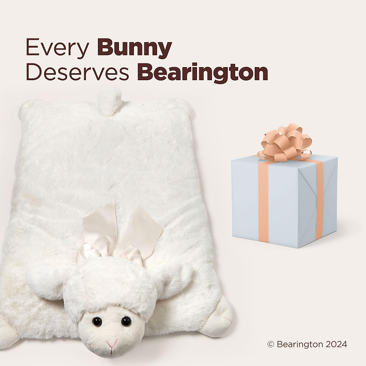 Bearington Baby Lamby Plush Animal Tummy Time Mat