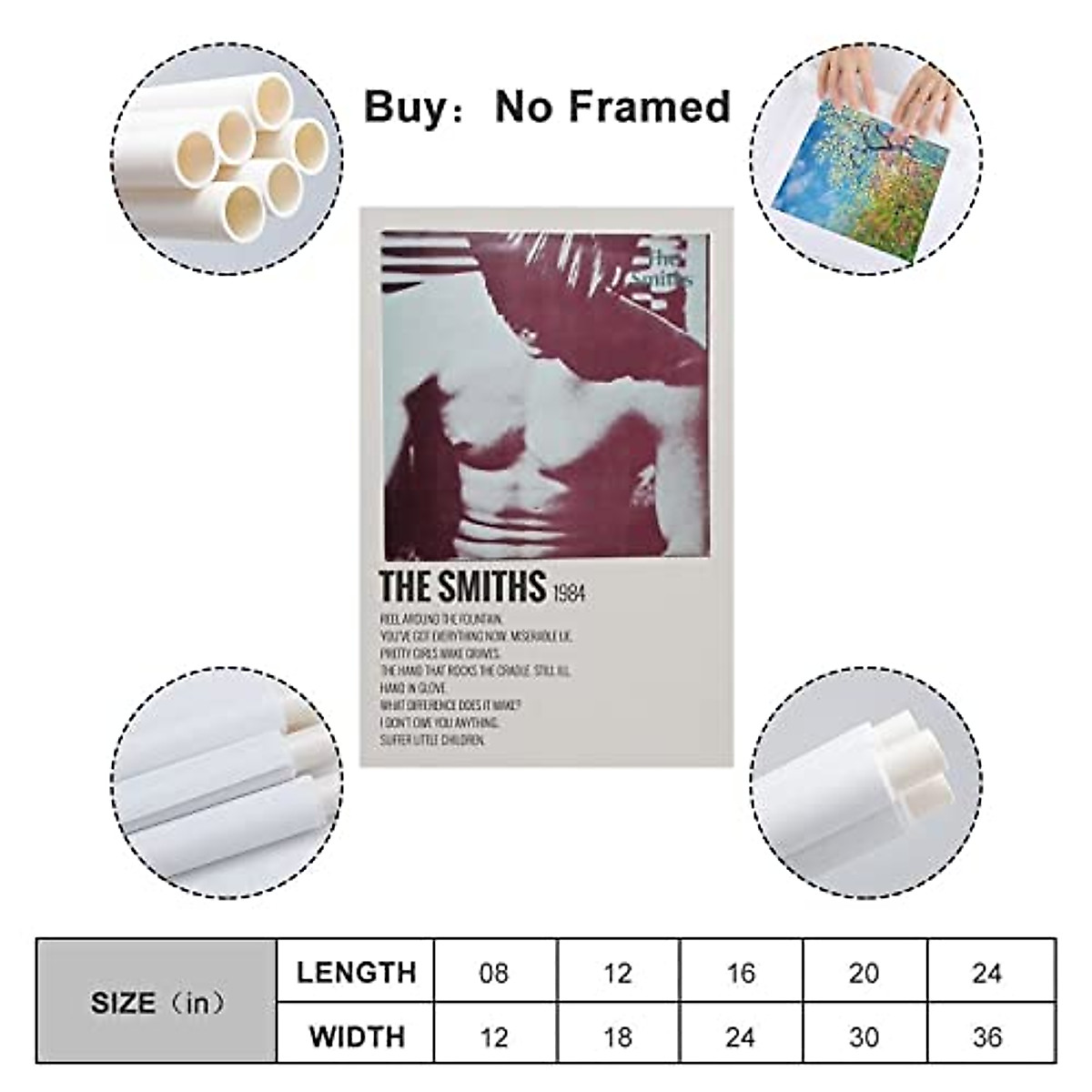 The Smiths Music Posters For Room Aesthetic 90s Canvas Art Painting Decor Wall Posters Bedroom Gym Decorative Gift 12x18inch(30x45cm)