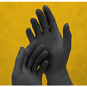 Adenna DLG675 Dark Light 9 mil Nitrile Powder Free Exam Gloves (Black, Medium) Box of 100