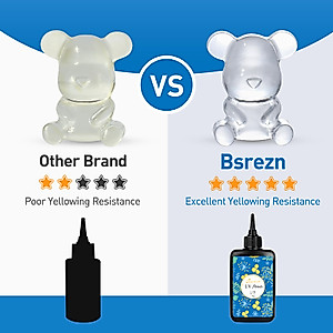 Bsrezn 400g UV Resin Hard, Crystal Clear UV Cure Epoxy Resin Kit Premixed Resina UV Transparent Solar Activated Glue for Jewelry Making Fast Curing