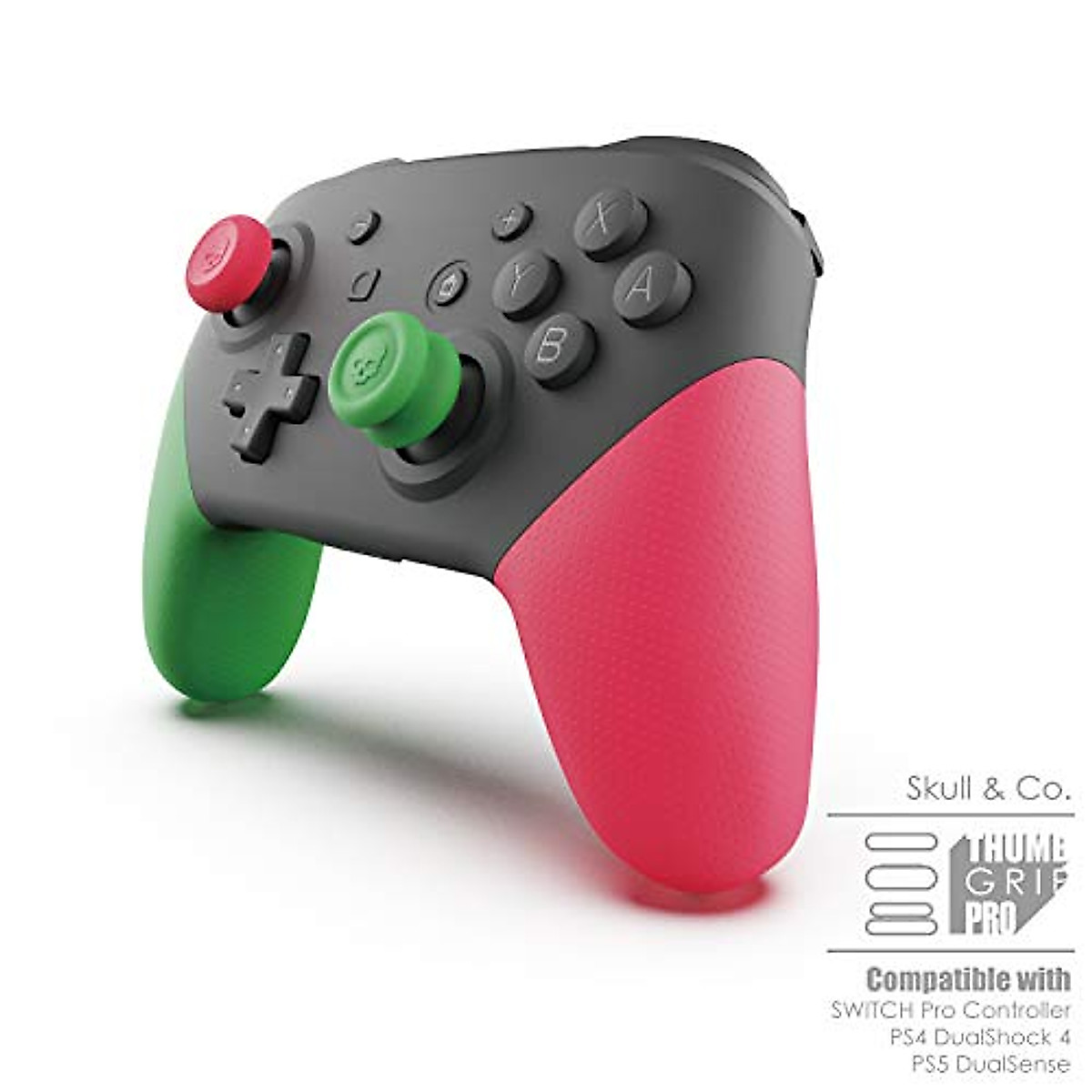 Skull & Co. Skin, CQC and FPS Thumb Grip Set Joystick Cap Analog Stick Cap for Nintendo Switch Pro Controller & PS5 / PS4 / Slim/Pro Controller- Black, 3Pairs(6pcs)