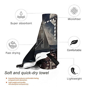 Moslion Quick Dry Hand Towel Movie Cinema Lapper Board Bath Hand Towel Decorative for Bathroom/Kitchen 15x31 Inch