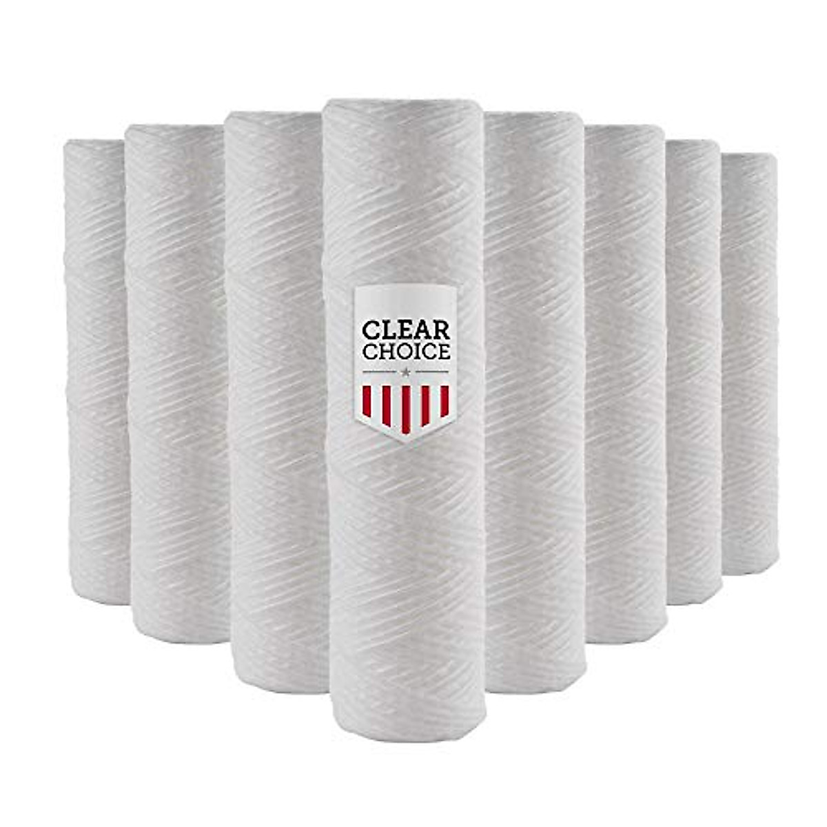Clear Choice Sediment Water Filter 5 Micron 10 x 2.50" Water Filter Cartridge Replacement 10 inch RO System DEV910908, 155071-43 CW-5 CW-MF WP-5 WP5, 8-Pk