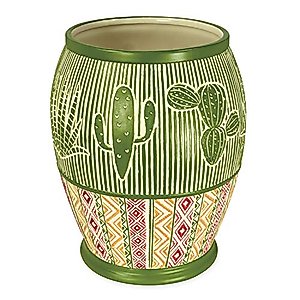 Destinations Cactus Waste Paper Basket, Wastebasket, Olive