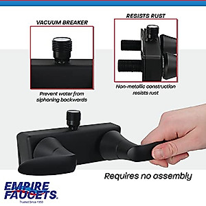Empire Faucets Double Lever Shower Valve, 1pc - Matte Black RV Bathroom Faucet Valve, Non-Metallic with Vacuum Breaker