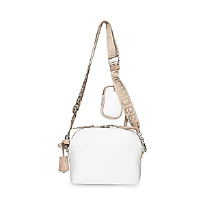 Steve Madden Farren Nylon Dome Crossbody Bag, White Tan