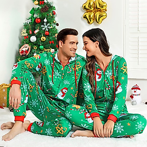 frawirshau Matching Christmas Onesies for Family Christmas pjs Onesie Christmas Onesies Womens Pajama Sets Green 3XL