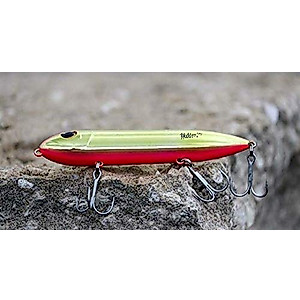 Heddon Super Spook Topwater Fishing Lure for Saltwater and Freshwater, Chartreuse/Silver Insert, Super Spook (7/8 oz)