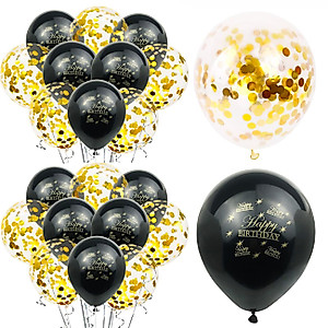 60th Birthday Decorations for Men, Happy 60th Birthday Decorations with 40 Inch Gold 60 Number Balloons, Birthday Banner, Latex Balloon, Fringe Curtains and Foil Balloons