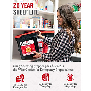 READYWISE - Prepper Pack Bucket, 52 Servings, Emergency, MRE Meal & Drink Supply, Premade, Freeze Dried Survival Food, Hiking, Adventure & Camping Essentials, Individually Packaged, 25 Year Shelf Life