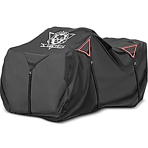 XYZCTEM Premium ATV Cover,Outdoor Protection Against Water, UV, Wind. Quad Cover for Can-am,Suzuki,Kawasaki, Honda, Yamaha, Polaris,and More.4 Wheeler Accessories with Thickened Straps(Black,103" L)