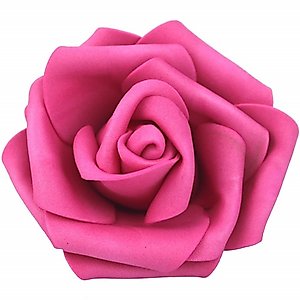 Artificial Foam Roses for DIY Bridal Wedding Bouquet or Home Garden Party Floral Decor 24 pcs (Burgundy)