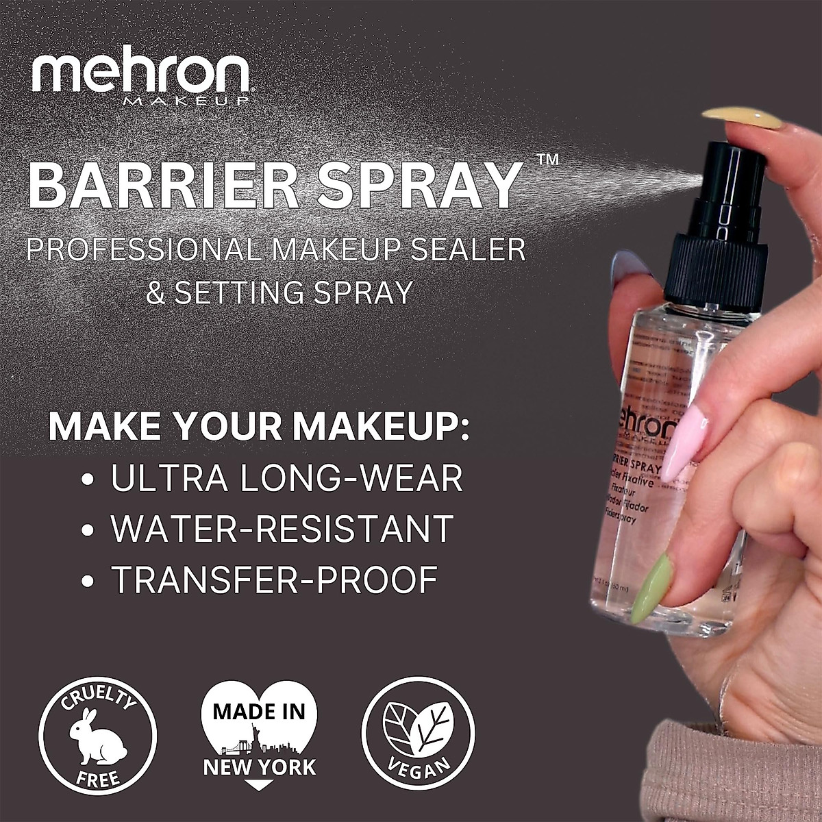Mehron Makeup Barrier Spray | Setting Spray for Makeup | Makeup Setting Spray for Face 1 fl oz (29 ml)